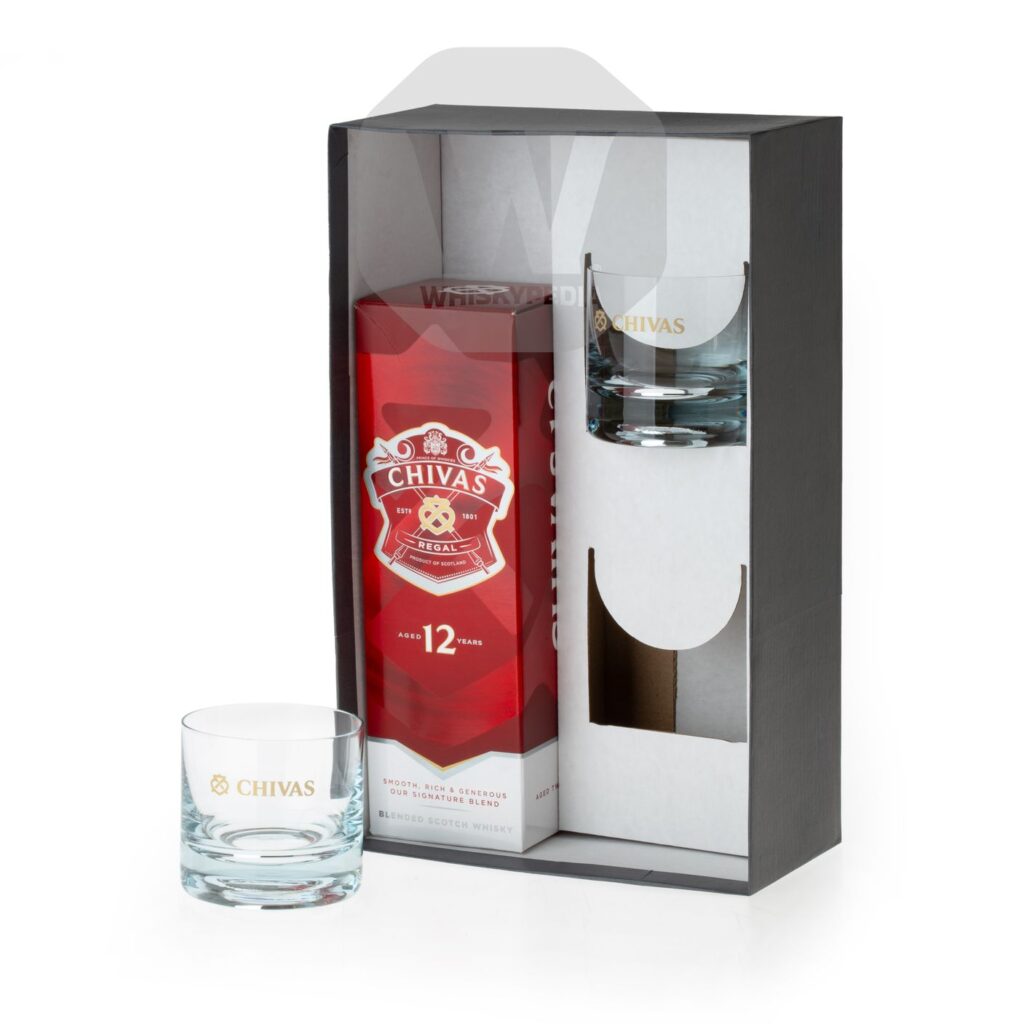 Chivas 12 años 700ml + 2 vasos de cristal con logo | Whiskypedia
