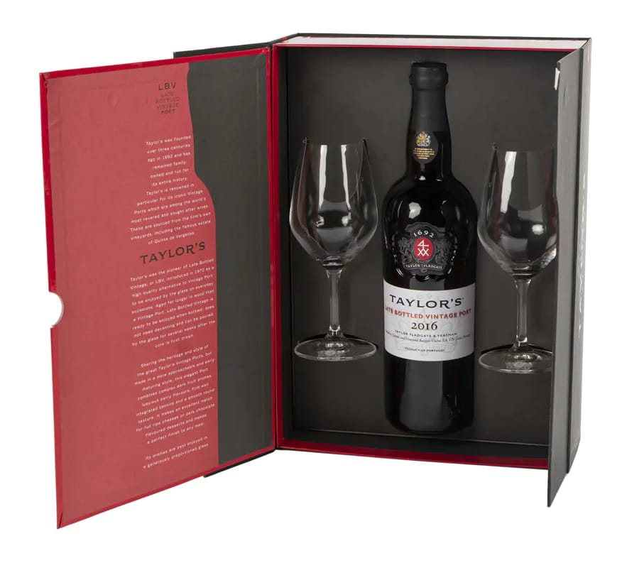 Taylors Latted Bottle Vintage (LBV) 750ml + copas | Whiskypedia