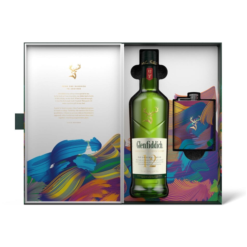 Glenfiddich 12 años 750ml con petaca | Whiskypedia